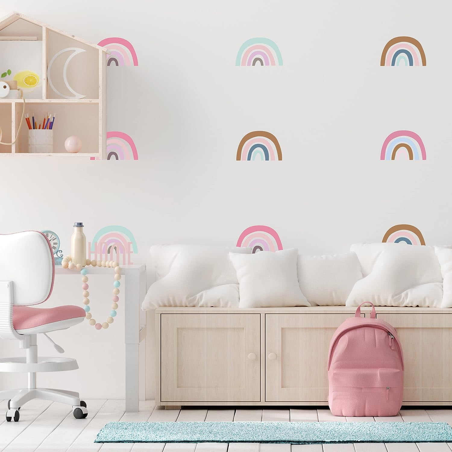 Decalcomania Pastel Rainbow Wall Decals - Set of 12 Rainbow Stickers ...
