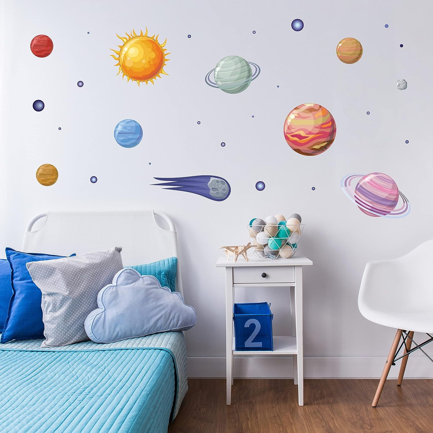Decalcomania Planets Wall Decals - Set of 12 Solar System Wall Stickers ...