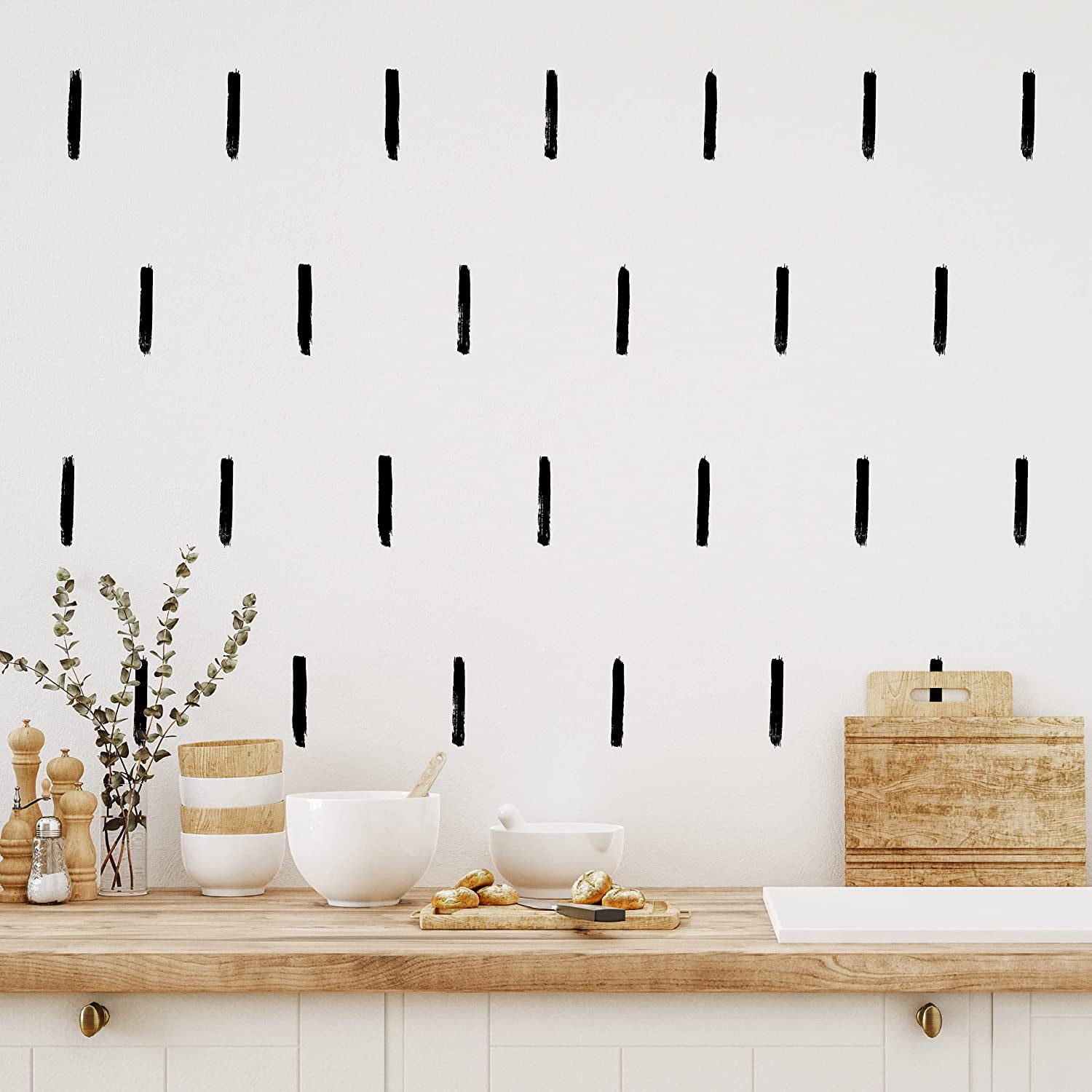 Decalcomania Boho Black Line Wall Decals, Set of 270, 2.5" Small Line ...
