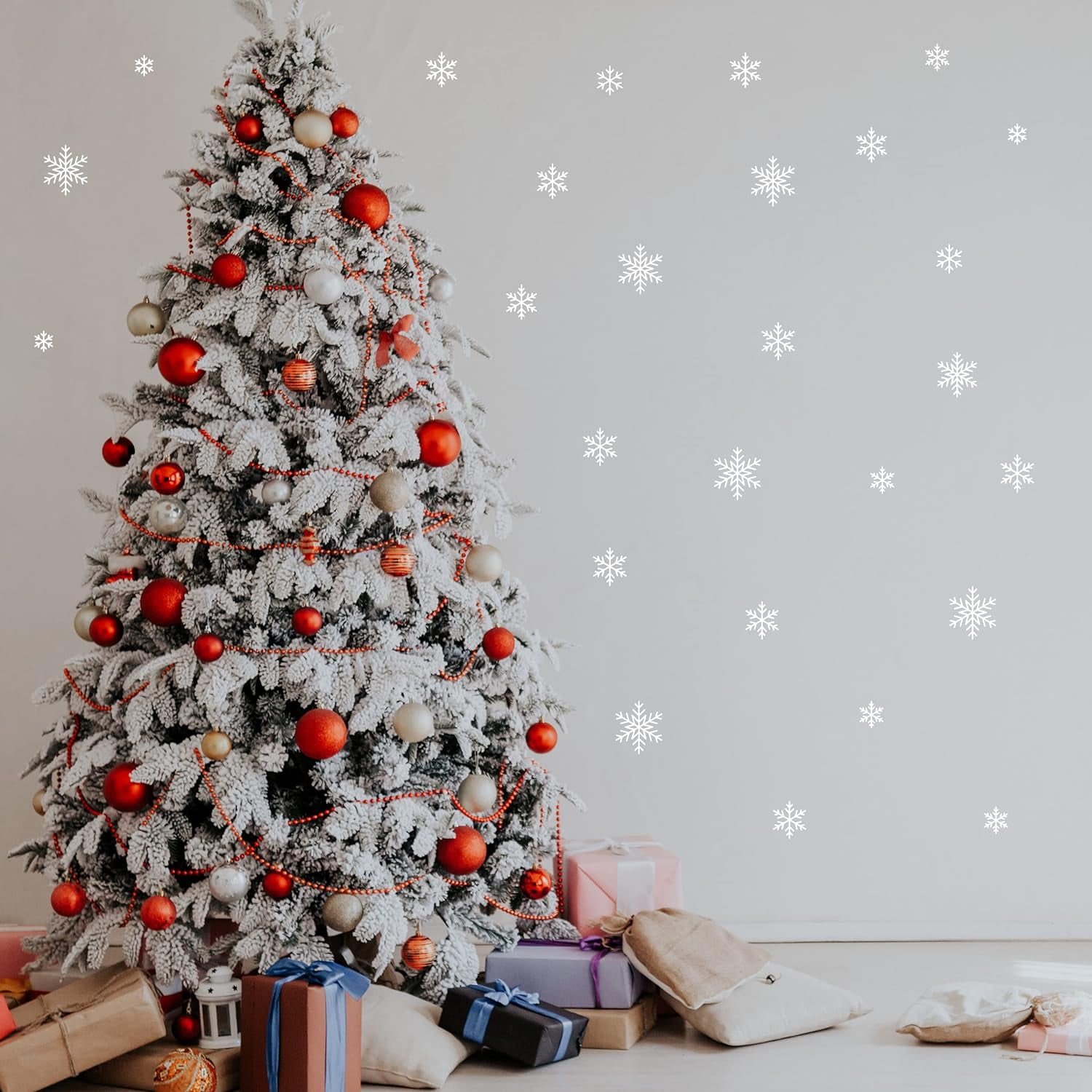 Decalcomania White Snowflakes Wall Decals - Set of 38 Snowflake ...