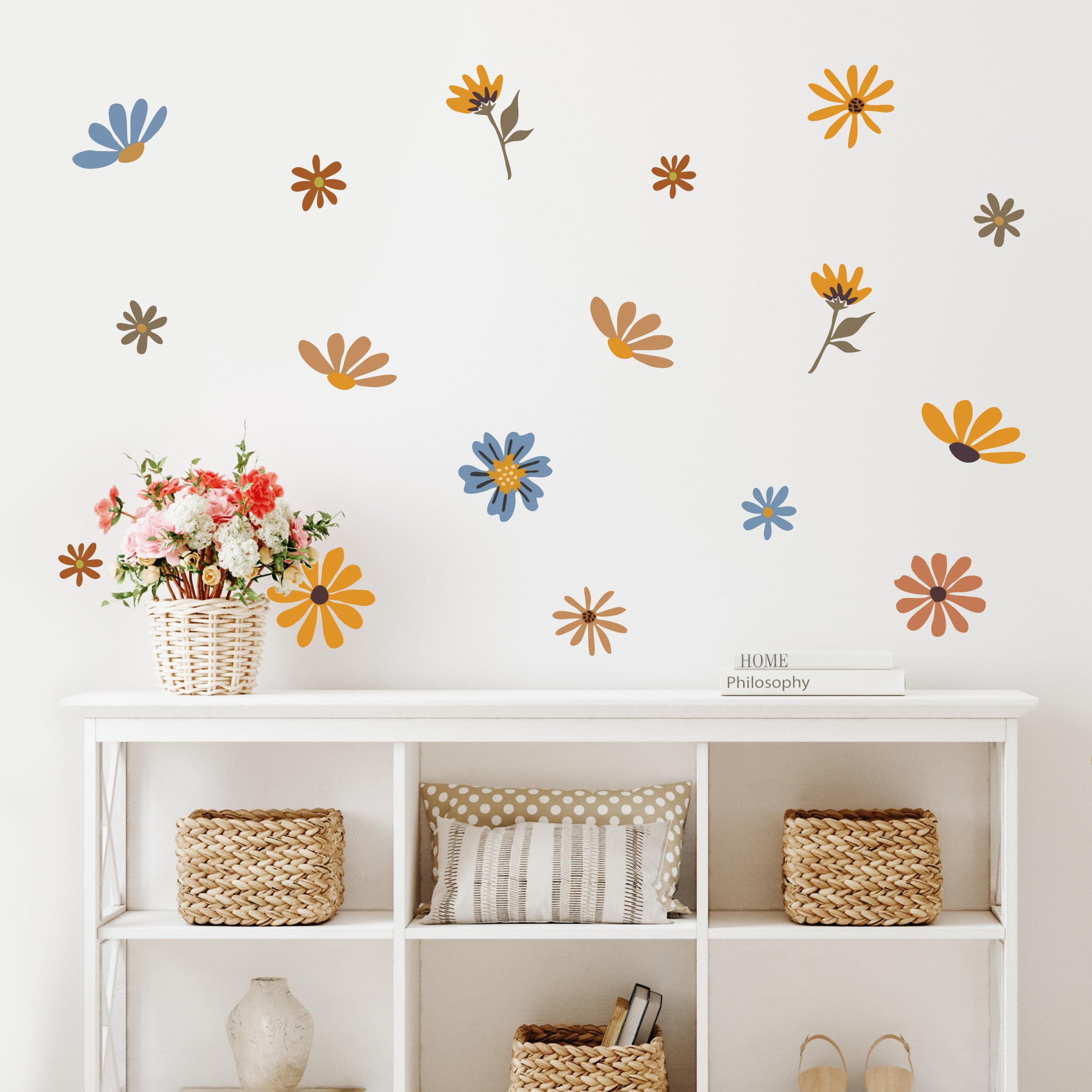 Decalcomania Wildflower Wall Decals - Set of 27 Flower Wall Stickers ...