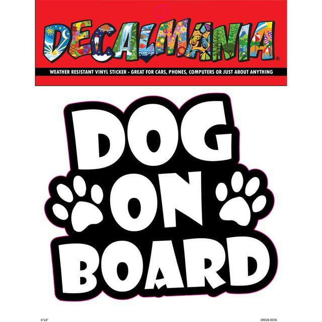 DecalMania Decal 6-Inch Dog On Board DM280036 Fun Vinyl Decals for Cars ...