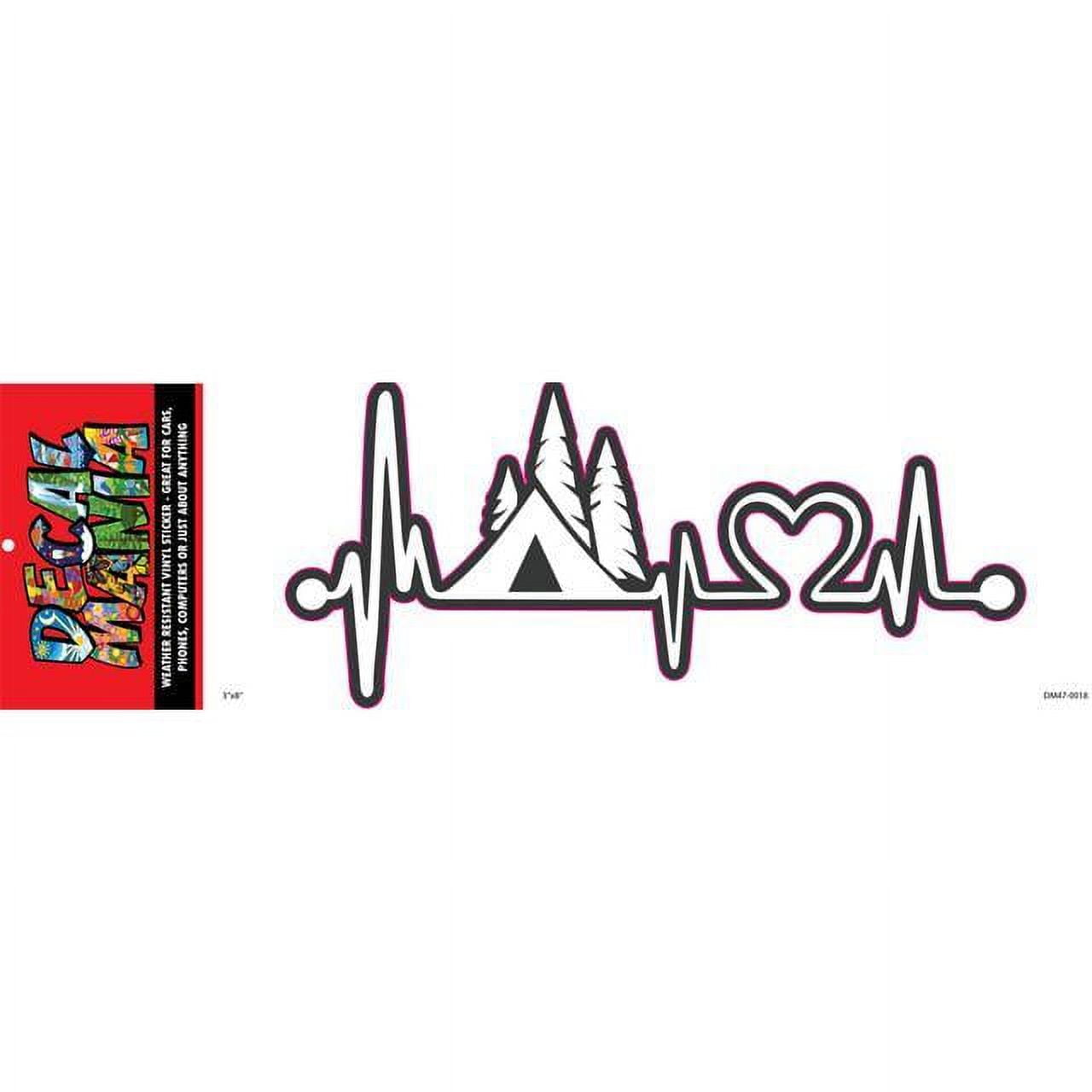 DecalMania Decal 8-Inch Camping Heartbeat Love Camping DM470018 Fun ...