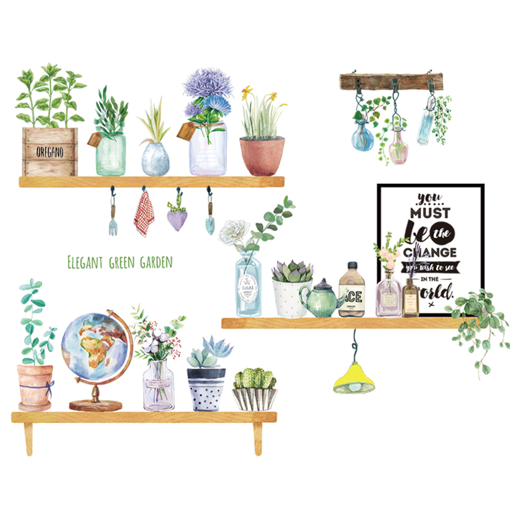 Decalmile Wall Decals Tree Leaf Plants DIY Wall Stickers Bedroom Living ...