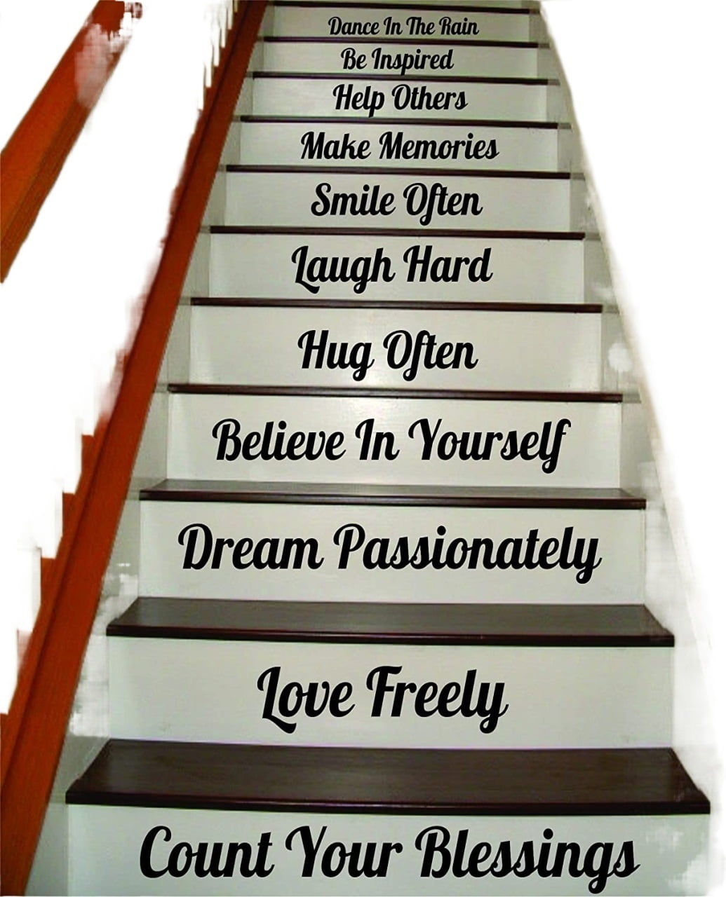 Decals Count Your Blessings Stairs Quote Wall Decal Sticker Room Art ...