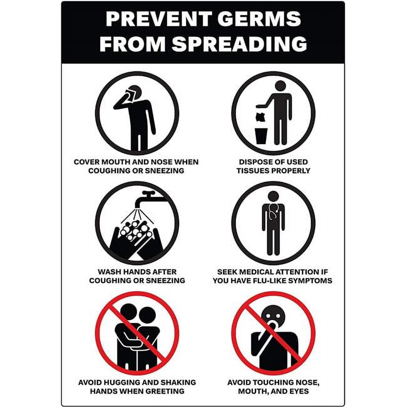 Decals Prevent Germs Sign Wall Sticker - Pack of 5 - Walmart.com