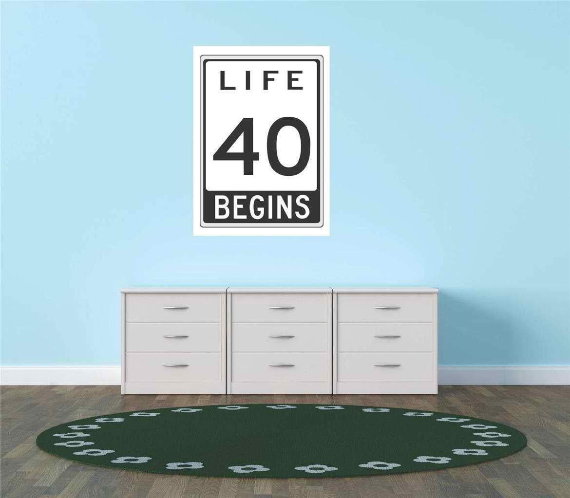 Decals & Stickers : Life Begins 40 Street Sign Banner 20x30 - Walmart.com
