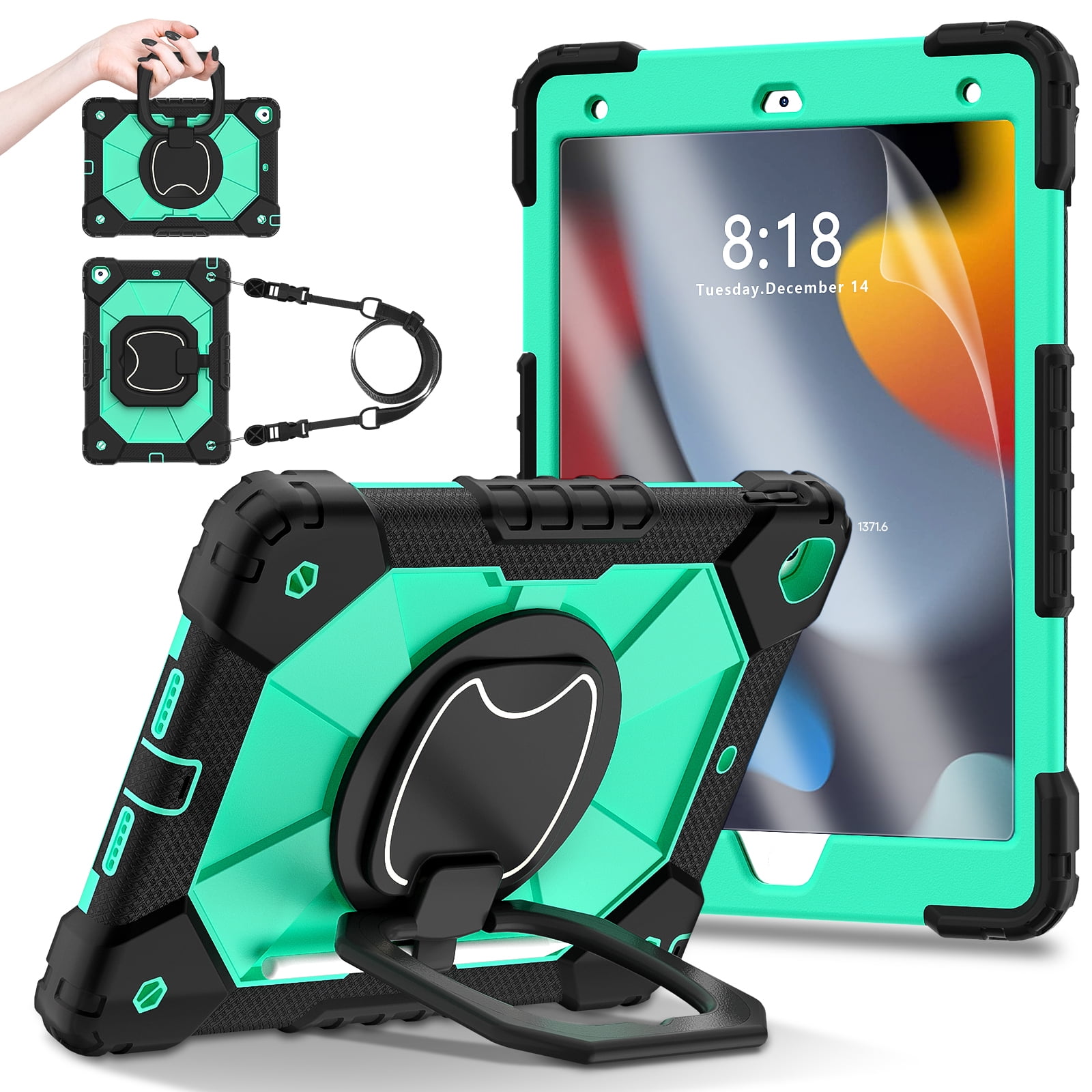 Decase for Apple iPad 10.2" 9th 8th 7th Generation Heavy Duty 3-Layer ...