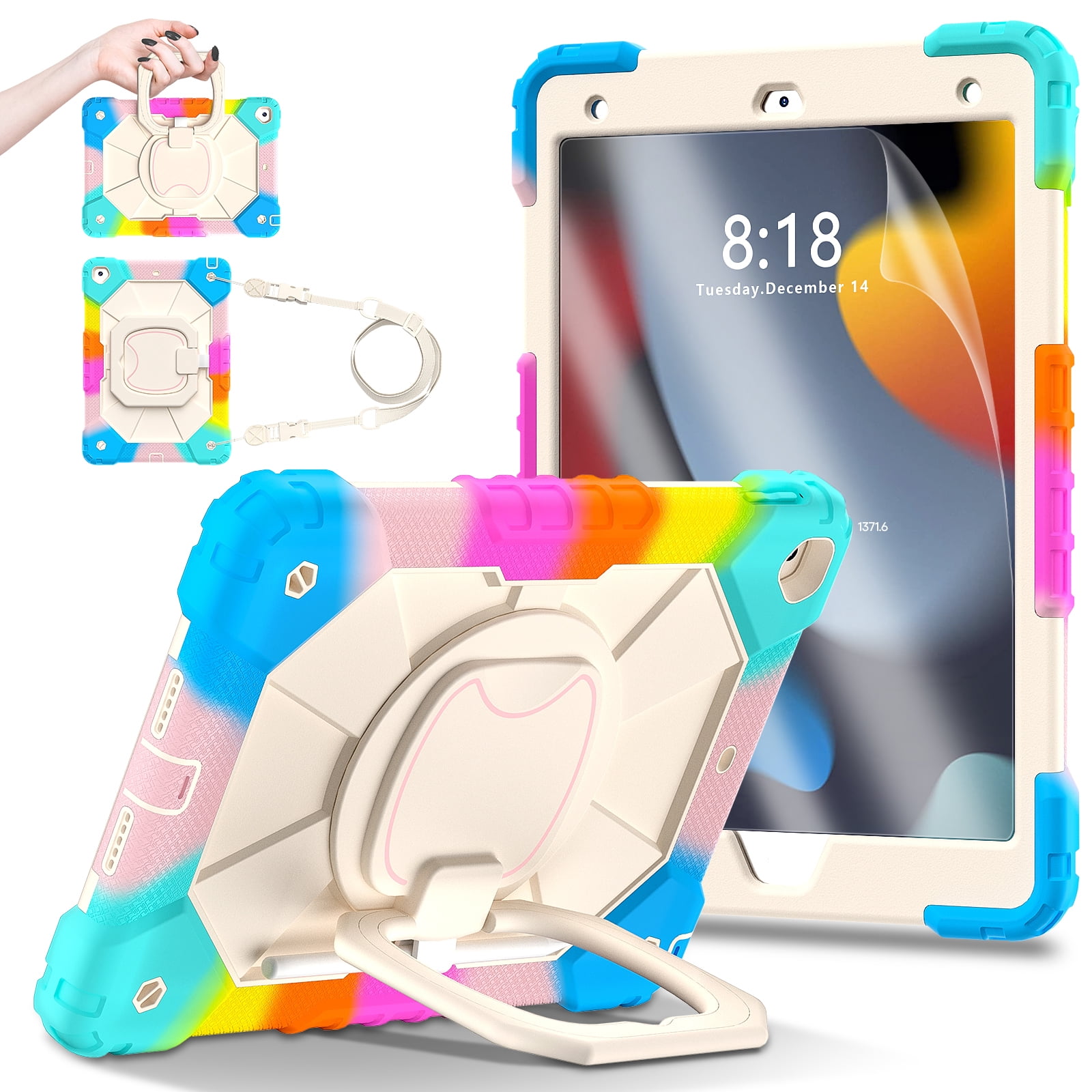 Decase for Apple iPad 10.2" 9th 8th 7th Generation Heavy Duty 3-Layer ...