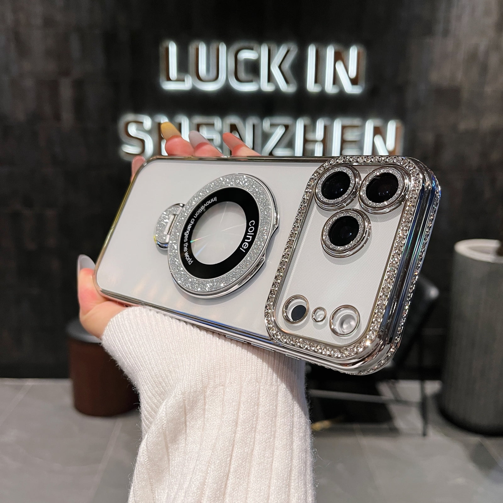 Decase Clear Case for iPhone 17 Pro,Slim Rhinestone Frame Protection ...