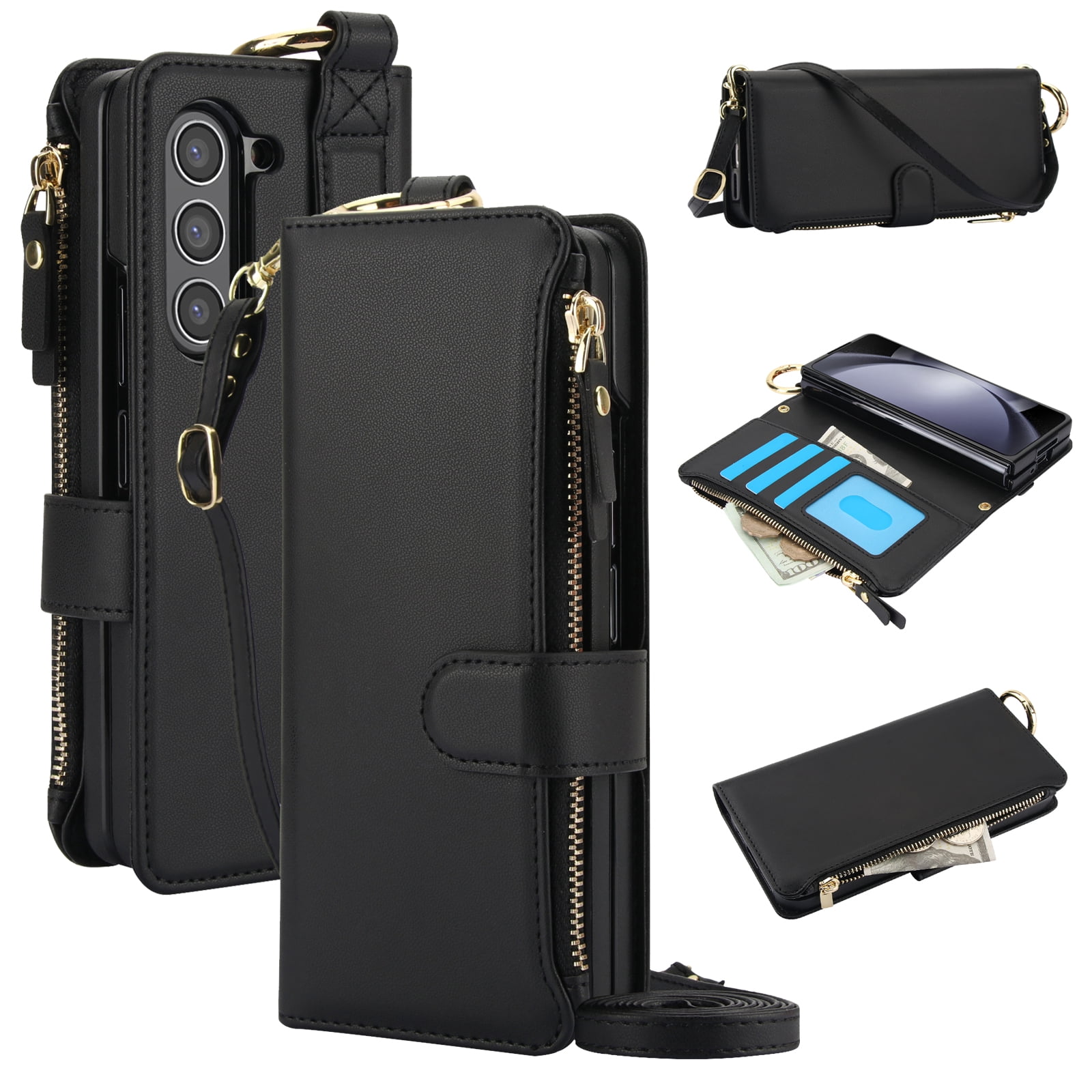 Decase Crossbody Wallet Case for Samsung Galaxy Z Fold 6, Soft PU ...