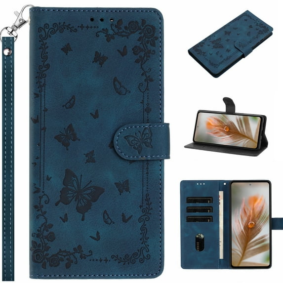 Decase Flip Wallet Case for iPhone 17 Pro Max,Embossed Butterfly Flower ...