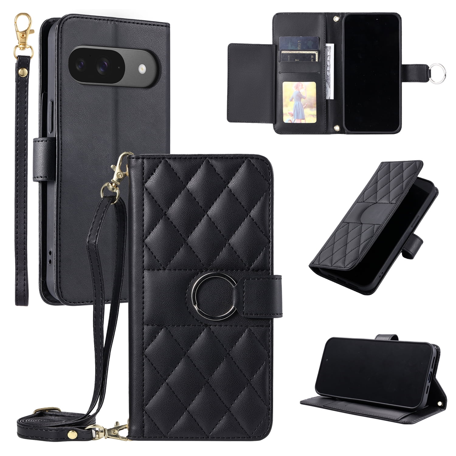 Decase for Google Pixel 10 Pro XL Crossbody Wallet Case,Shockproof PU ...