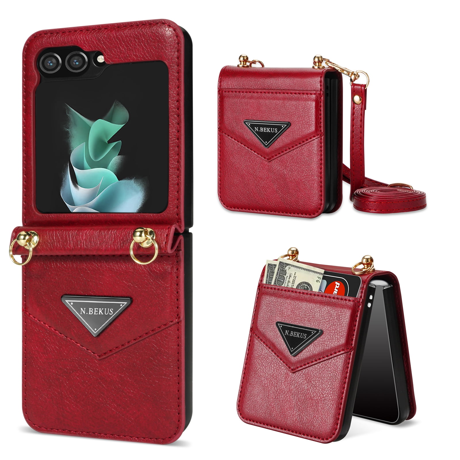 Decase Luxury Leather Case for Samsung Galaxy Z Flip 5,with Card Slot ...