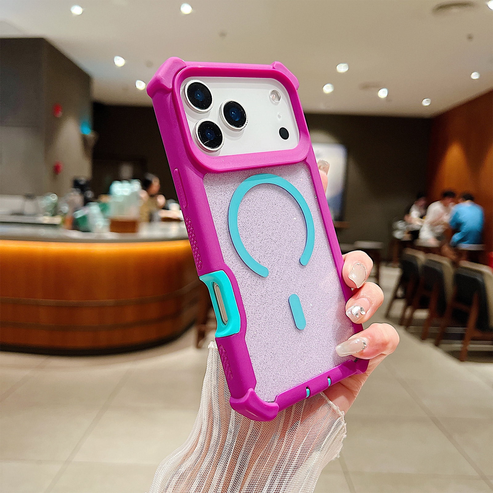 Decase Magnetic Case for iPhone 17 Pro Max,Sparkly Glitter Clear Back ...