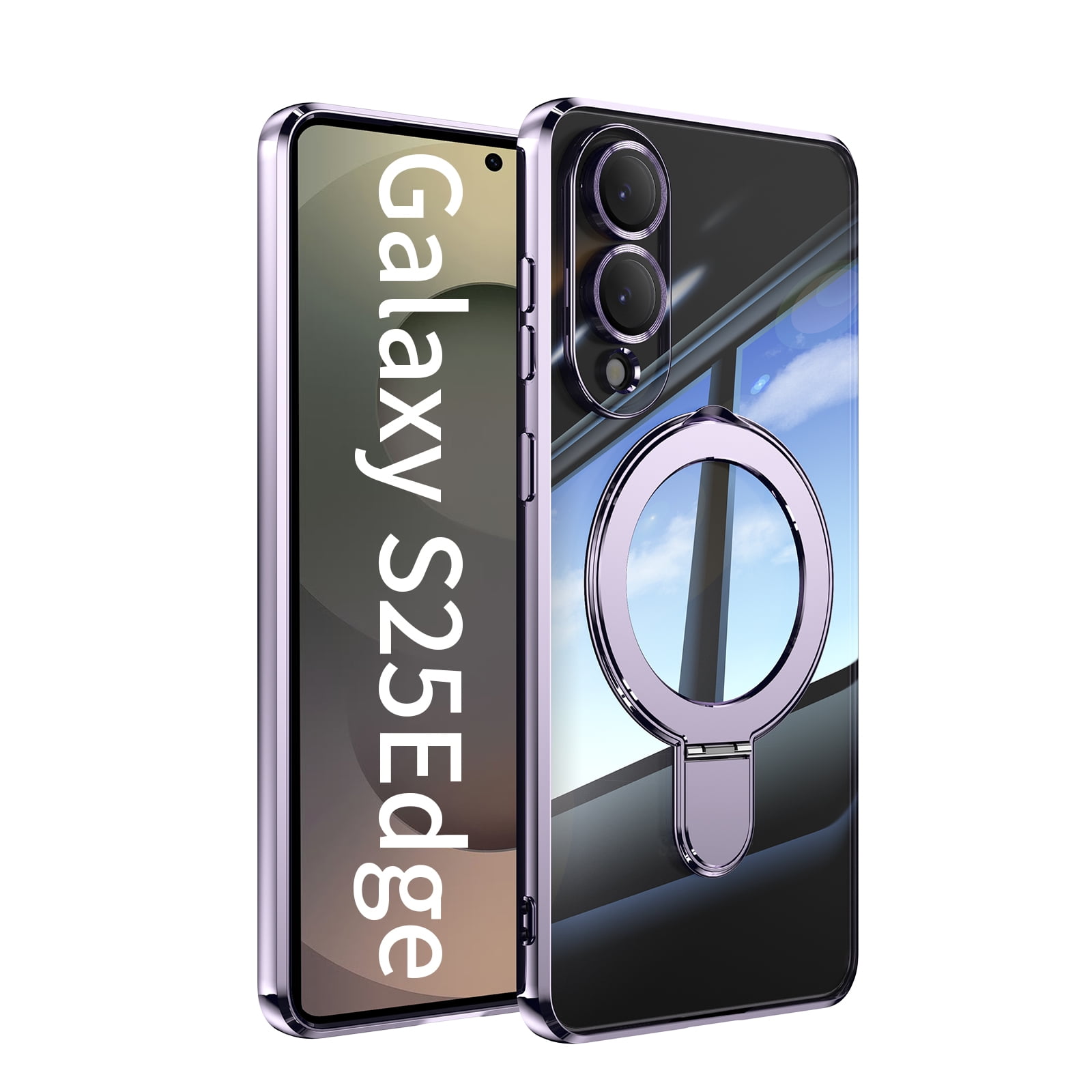 Decase Plating Ring Stand Case for Samsung Galaxy S25 Edge,Shockproof ...