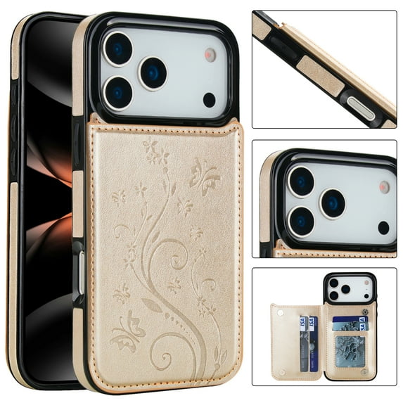 Decase Premium PU Leather Wallet Case for iPhone 17 Pro Max,Embossed ...