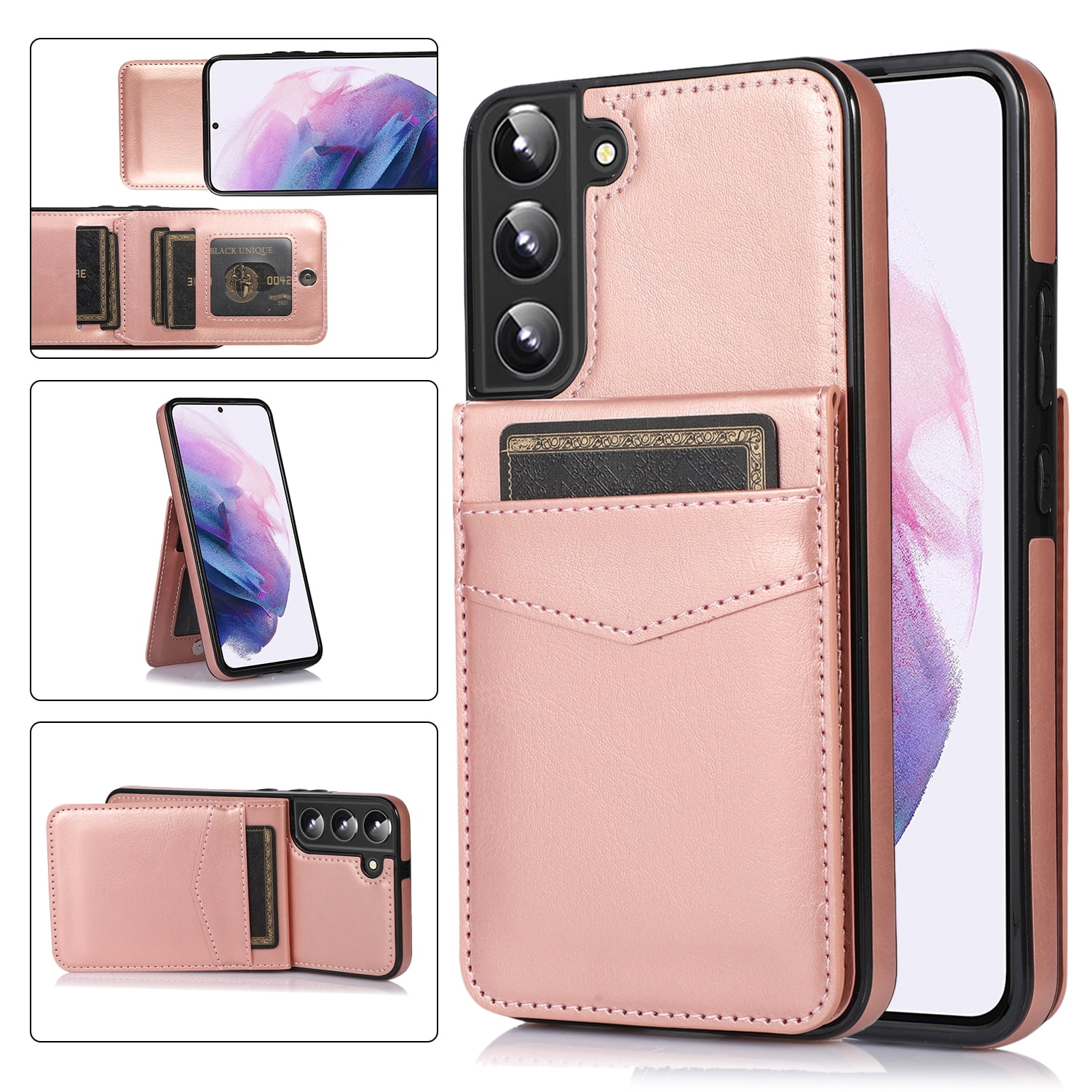 Decase for Samsung S23 FE Case with Card Holder,Magnetic Clasp Back ...