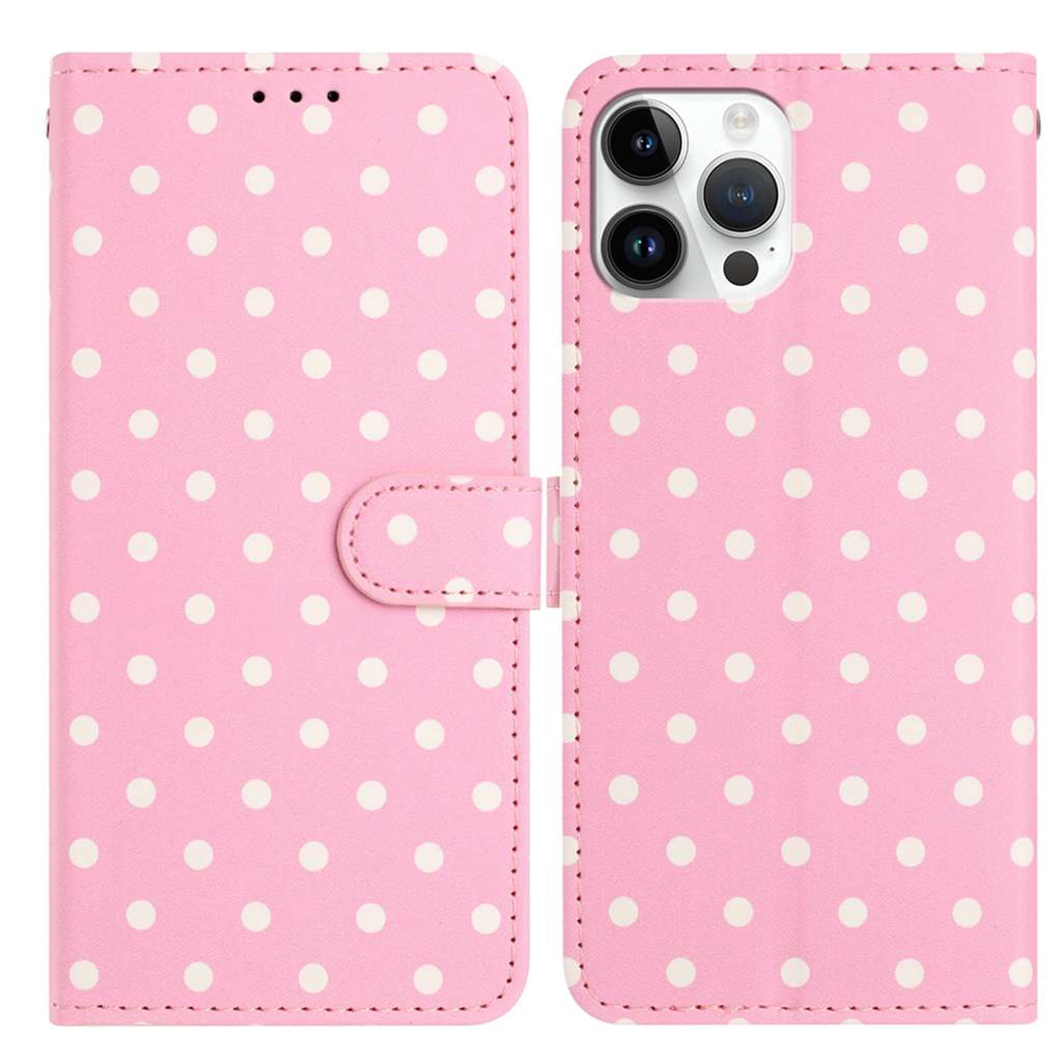 Decase Stylish Polka Dot Pattern Wallet Case for iPhone 15 Pro ...