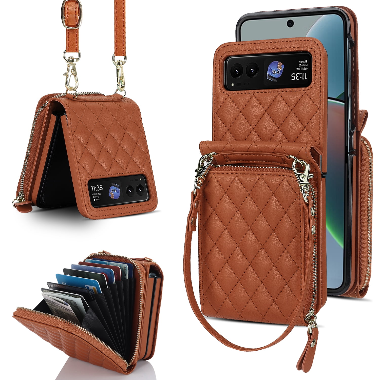 Decase Wallet Case for Motorola Razr 40 with Card Holder, Zipper ...