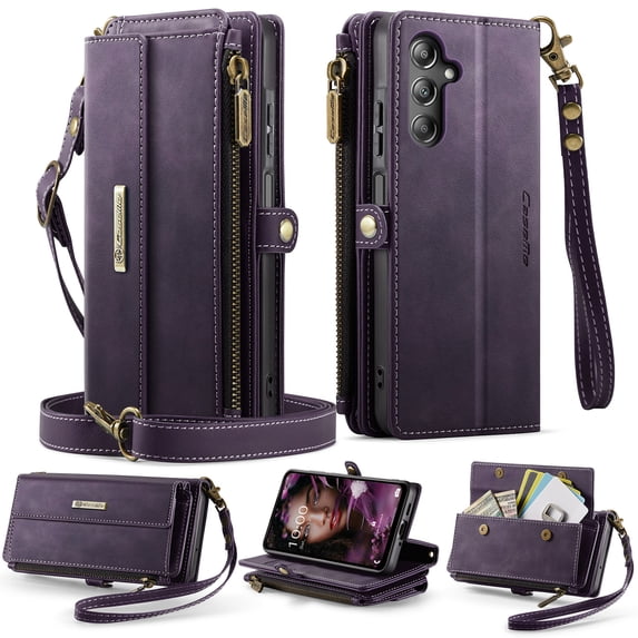 Decase Wallet Case for Samsung Galaxy A16 5G,Magnetic Flip Zipper ...