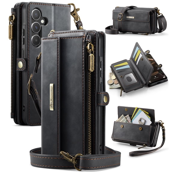 Decase Wallet Case for Samsung Galaxy A55,Magnetic Flip Zipper Pocket ...