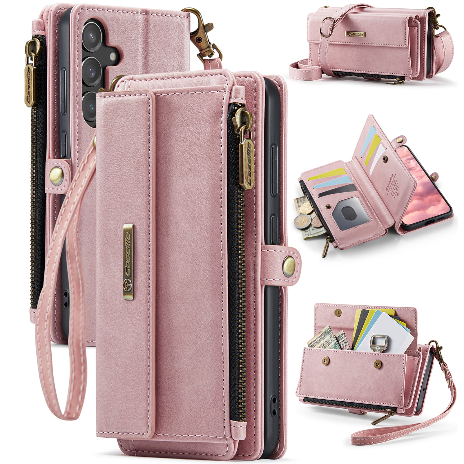 Decase Wallet Case for Samsung Galaxy S23 FE,Magnetic Flip Zipper ...