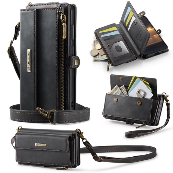 Decase Wallet Case for Samsung Galaxy S23,Magnetic Flip Zipper Pocket ...