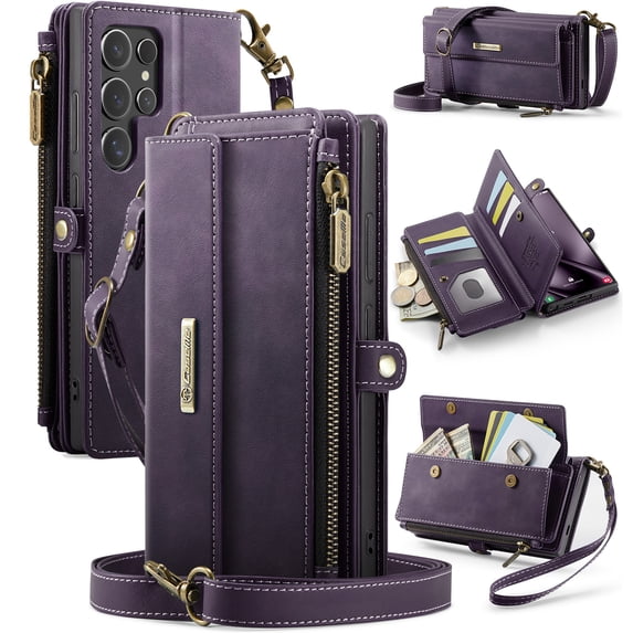 Decase Wallet Case for Samsung Galaxy S25 Ultra,Magnetic Flip Zipper ...