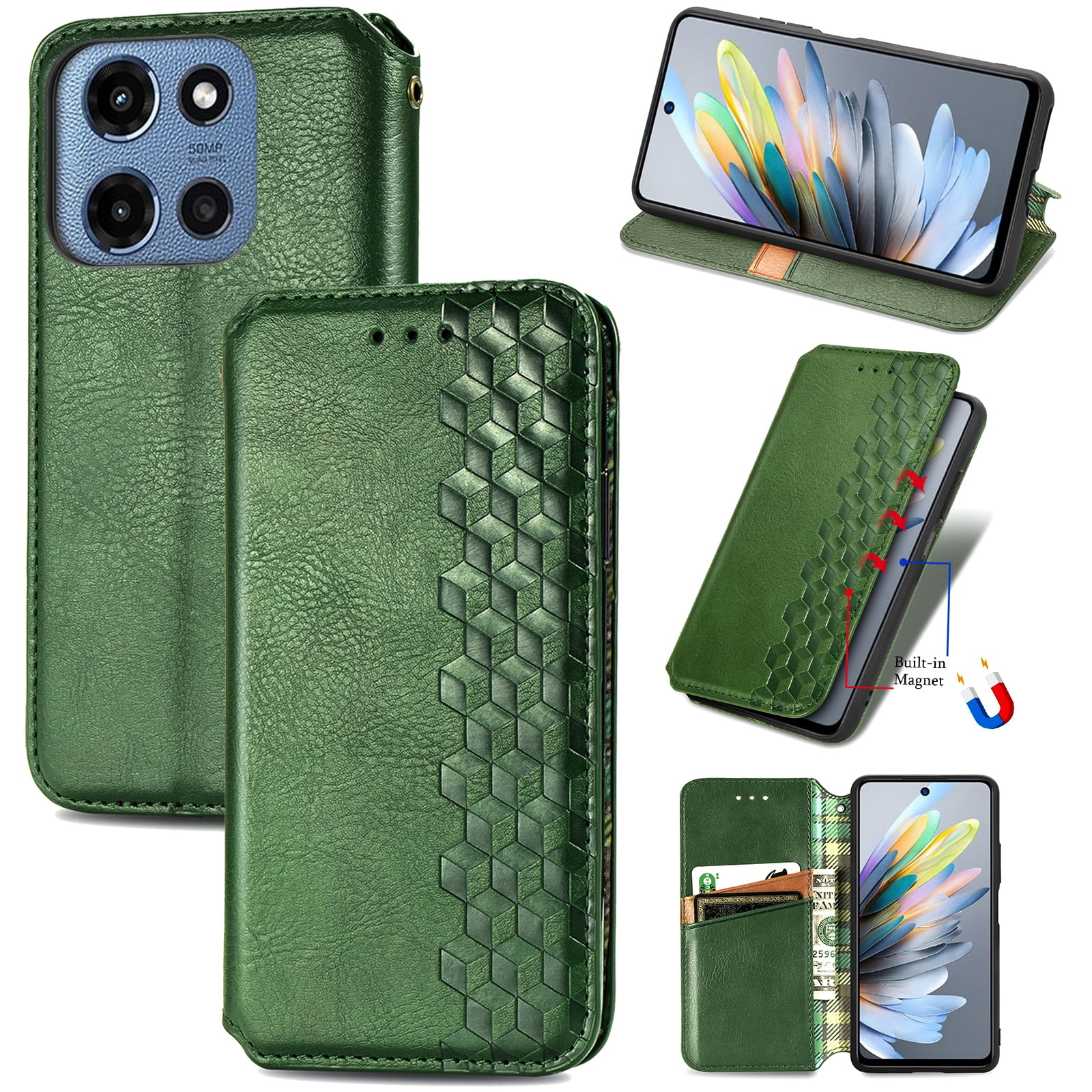 Decase for Motorola Moto G 5G (2025) Wallet Case,Slim Leather Flip Card ...