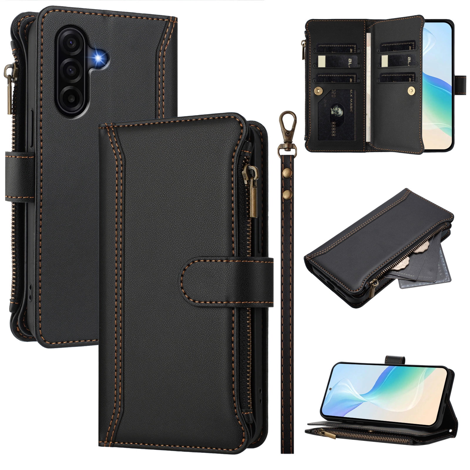 Decase for Samsung Galaxy A37 Zipper Wallet Phone Case,Shockproof Cover ...