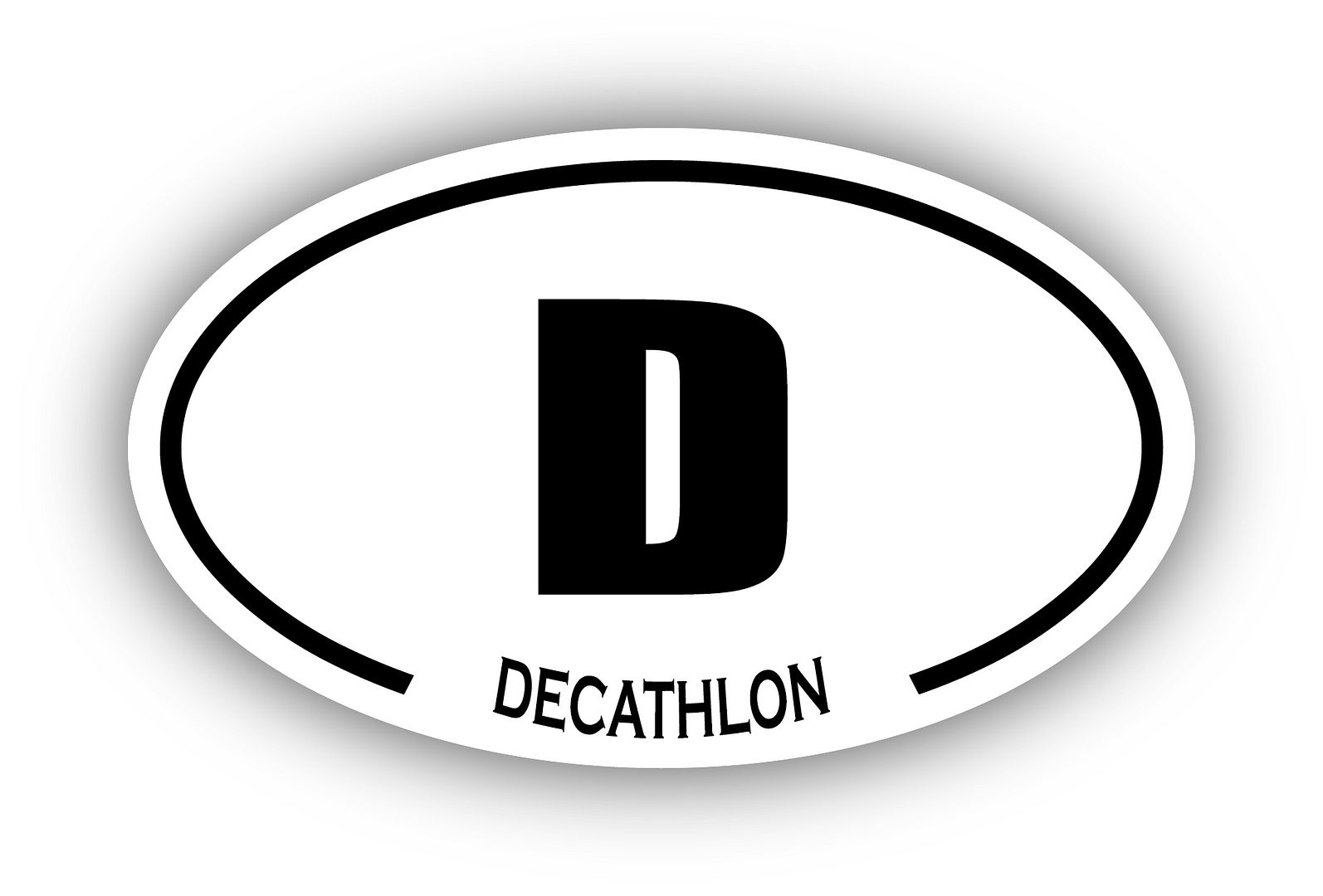 Decathlon D Oval Bumper Sticker 3M Vinyl Decal 3 in x 5 in - Walmart.com