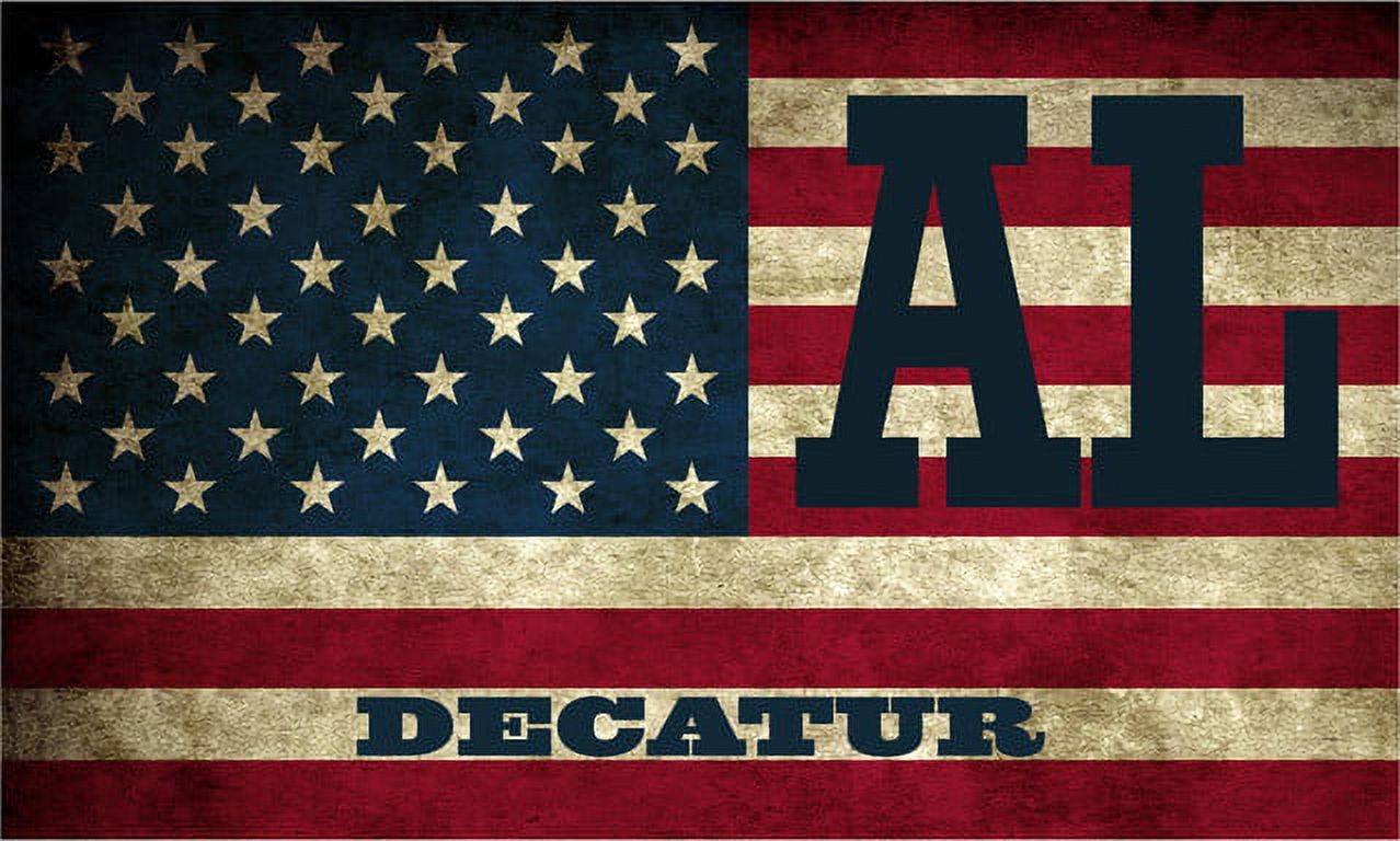 Decatur AL Alabama Morgan County Vintage US Flag Decal Bumper Sticker ...