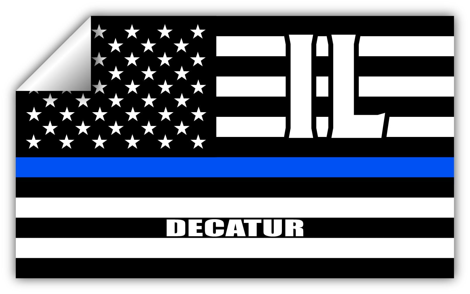 Decatur IL Illinois Macon County Thin Blue Line Stealthy USA Flag ...
