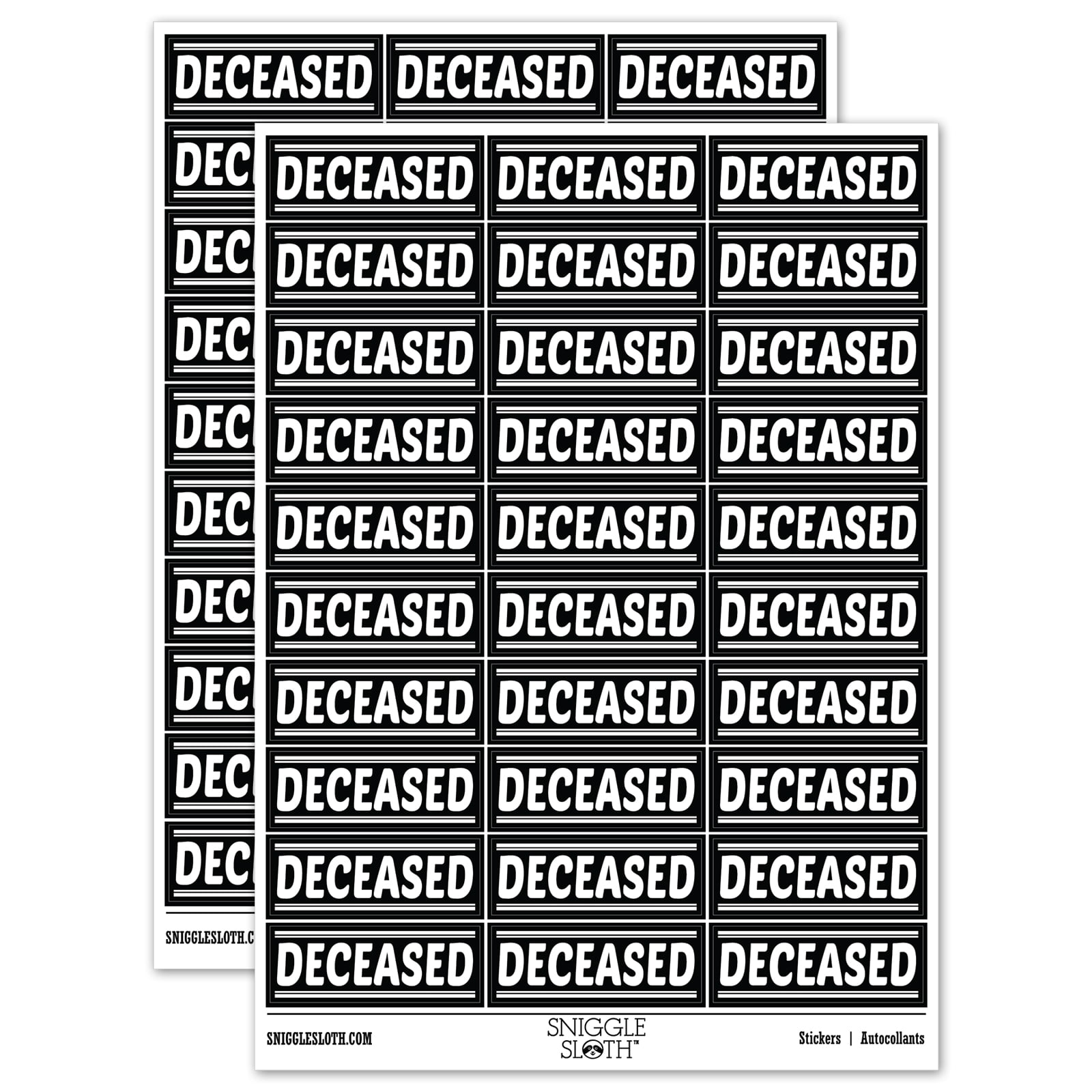 Deceased Border Top Bottom Sticker Set - Black - Matte Finish - 1.75 ...