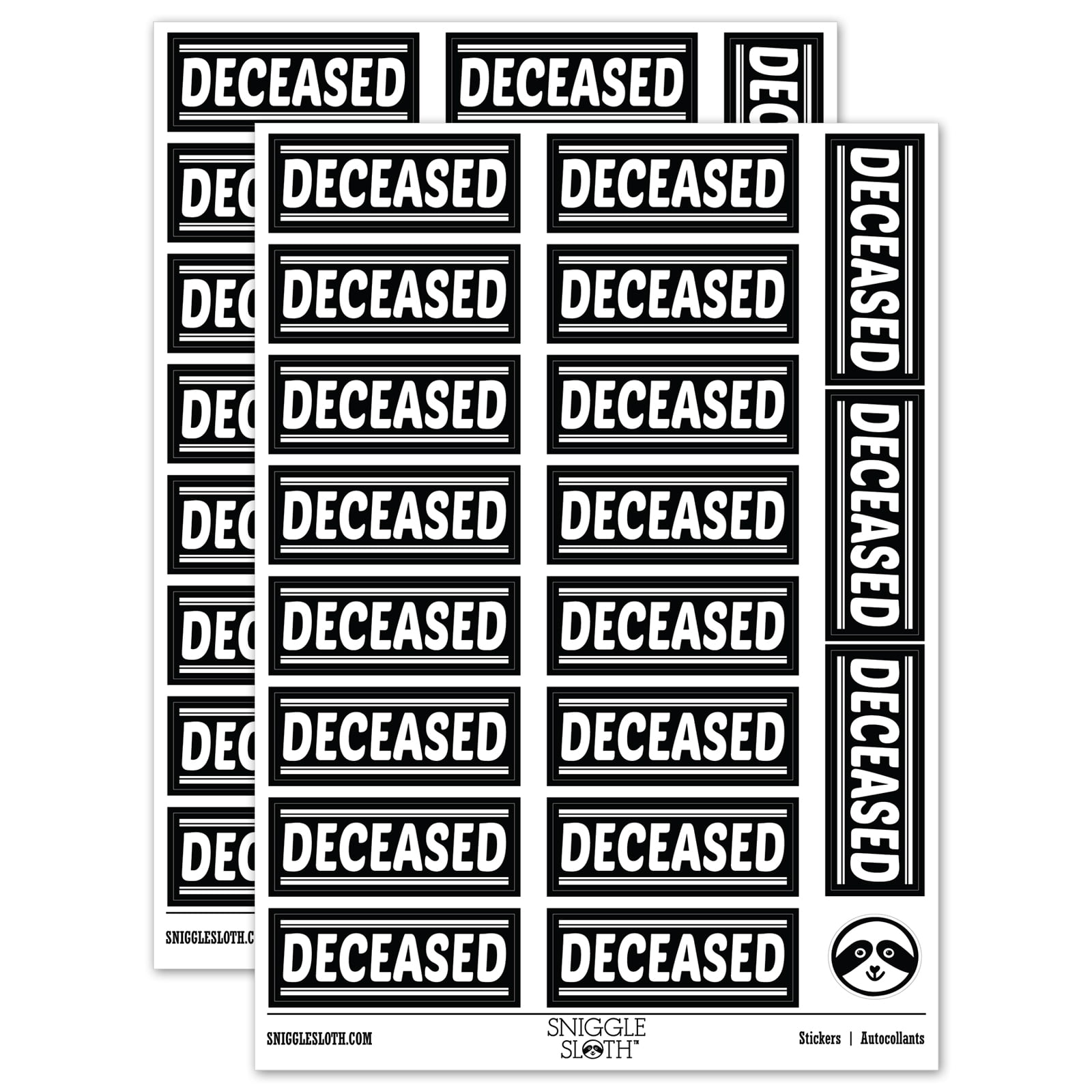 Deceased Border Top Bottom Sticker Set - Black - Matte Finish - 2.00 ...
