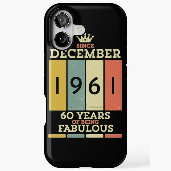 December 1961 60 Years of Being Fabulous Quote iPhone Case 17 through ...