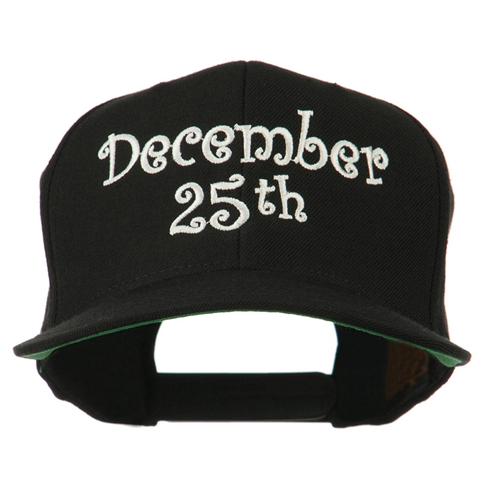December 25th Christmas Embroidered Cap - Black OSFM - Walmart.com