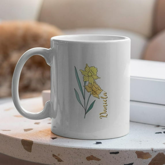 December Birth Flower Ceramic Mug PerS1onalized Quote Coffee Mug ...