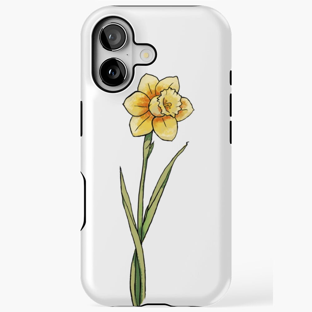 December Birth Flower Yellow Narcissus Floral Design iPhone Case 17 to ...