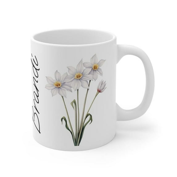 December Birthday gift, Narcissus Flower, PerS1onalized Floral Ceramic ...