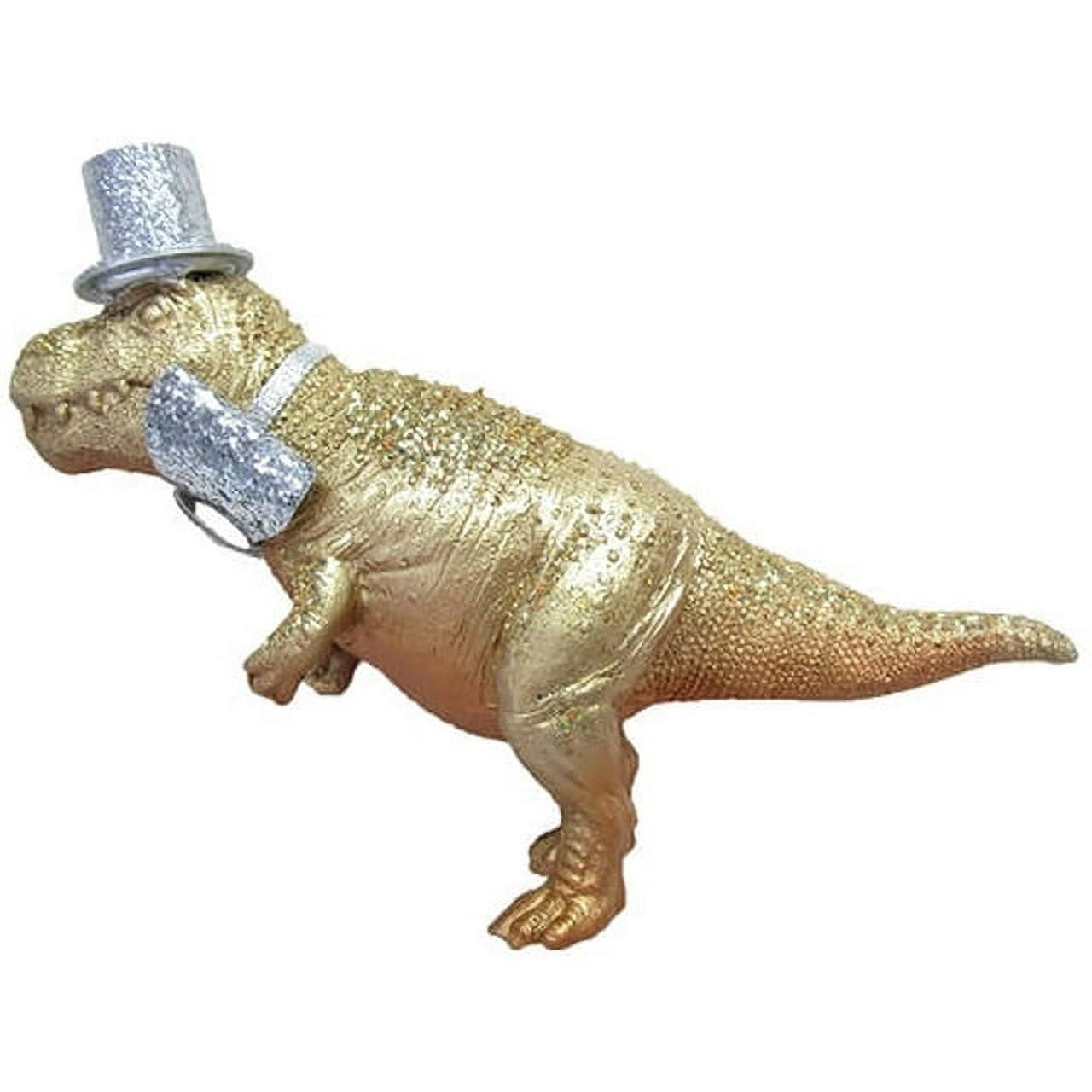 December Diamonds 79-81485 Blown Glass Gold T-Rex Groom Ornament ...