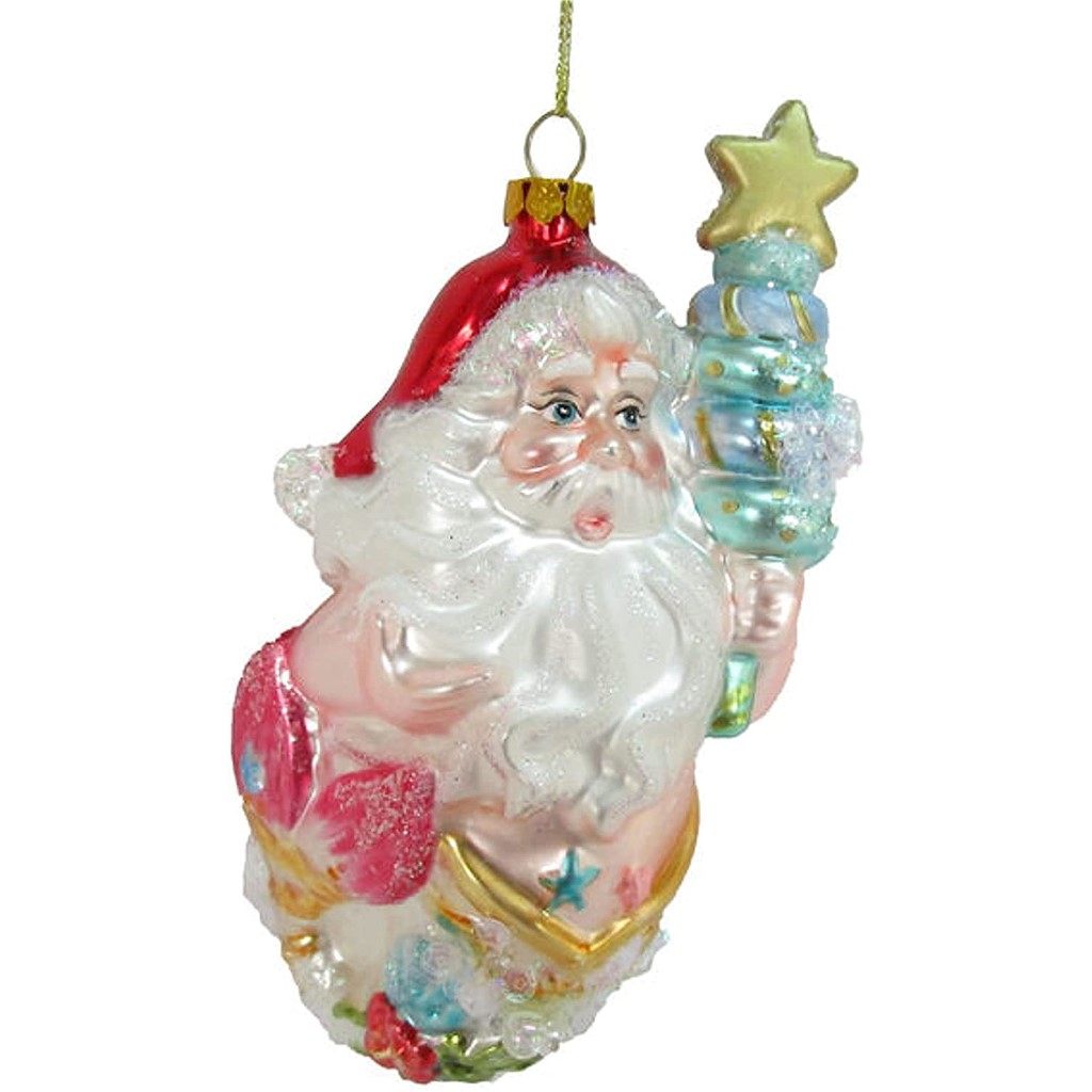 December Diamonds 79-81530 Santa Merman with Tree Ornament 4 Inches ...