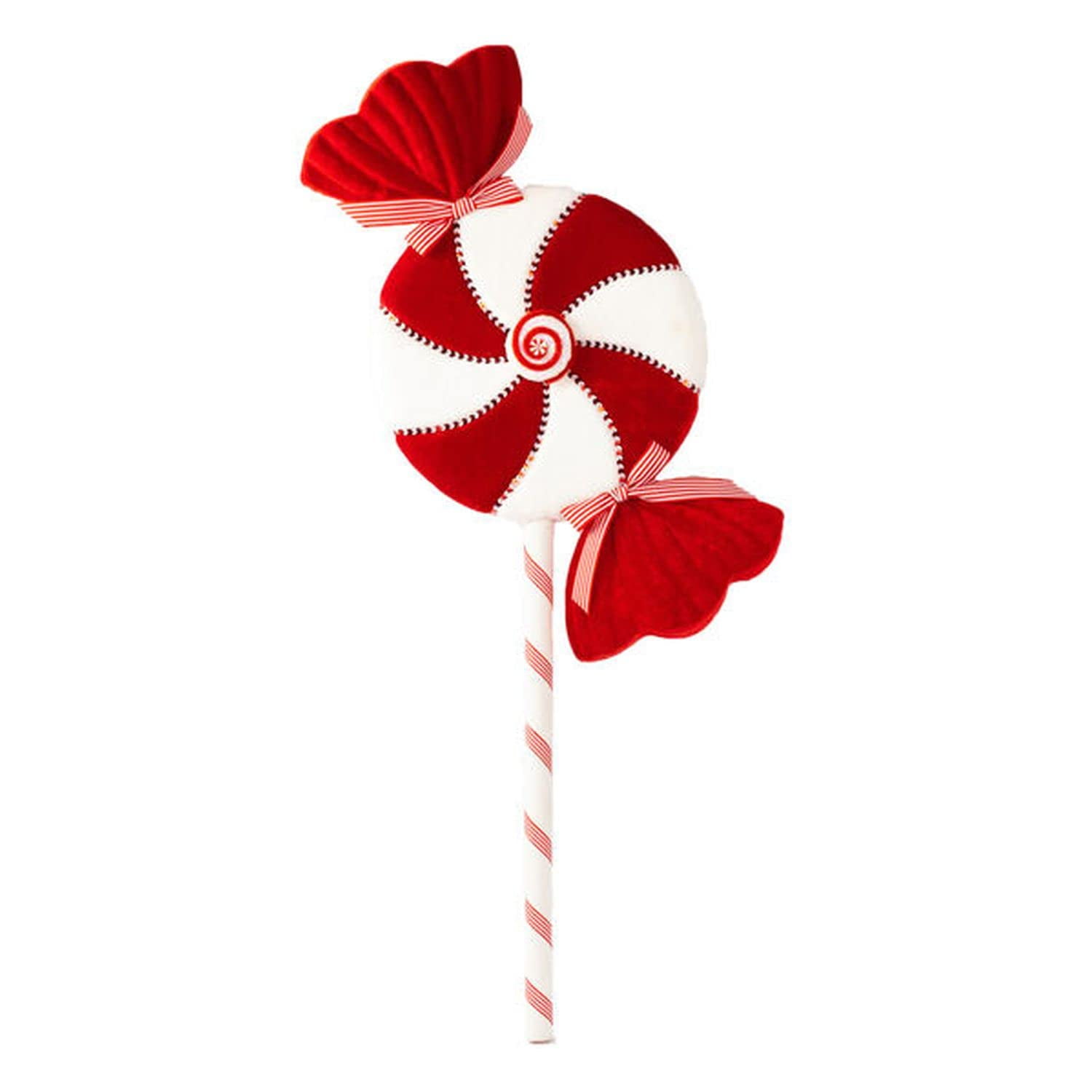 December Diamonds Candy Cane Lace 37" Peppermint Candy Pick - Walmart.com