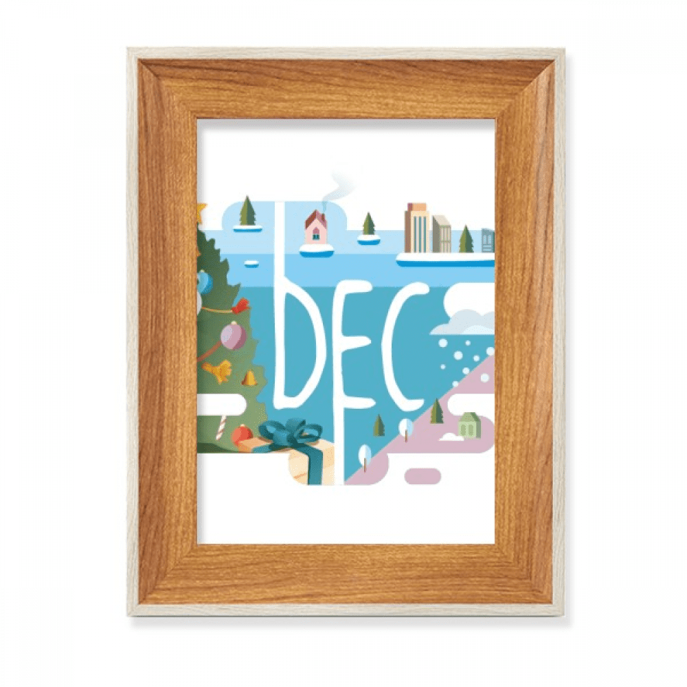 December Month Season Illustration Desktop Wooden Photo Frame Display ...