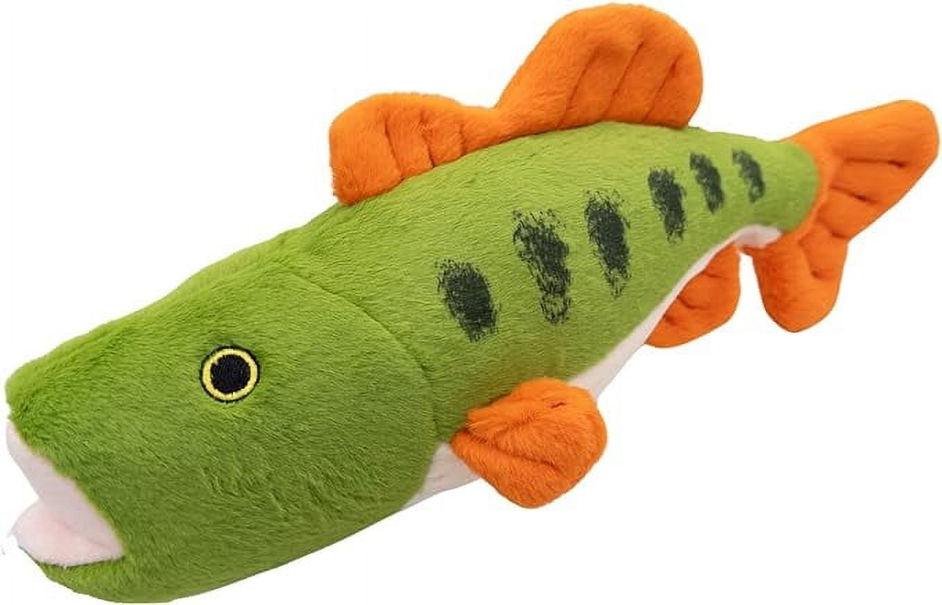 December Pets Bass Fish Plush Dog Chew Toy Squeaker Tuff Toys for Large ...