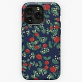 December Warm Vibes Red Cherry Dark Blue iPhone Case 17 11 12 13 14 15 ...