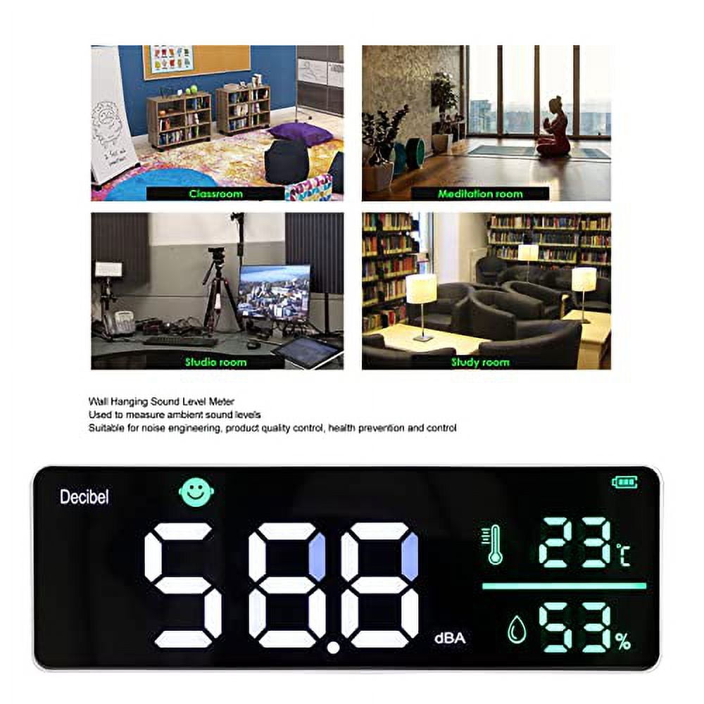 Decibel Meter, 3 in 1 Wall Hanging Sound Level Meter 30 to 130dB Range ...