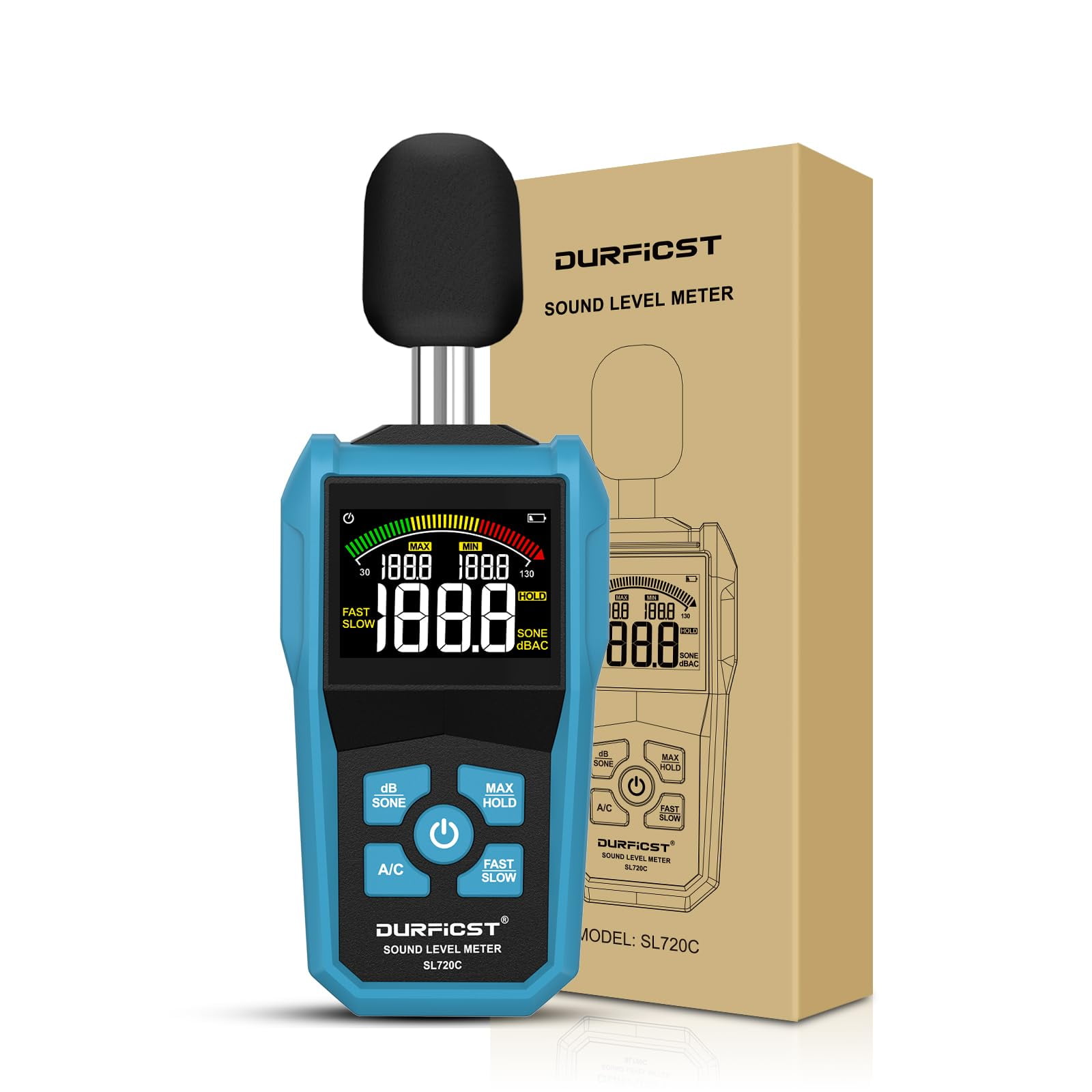 Decibel Meter, DURFICST Sound Level Meter, Portable Level Meter, dB ...