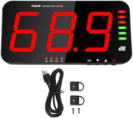 Decibel Meter Recorder Large Screen Wall Mount Noise Sound Level ...